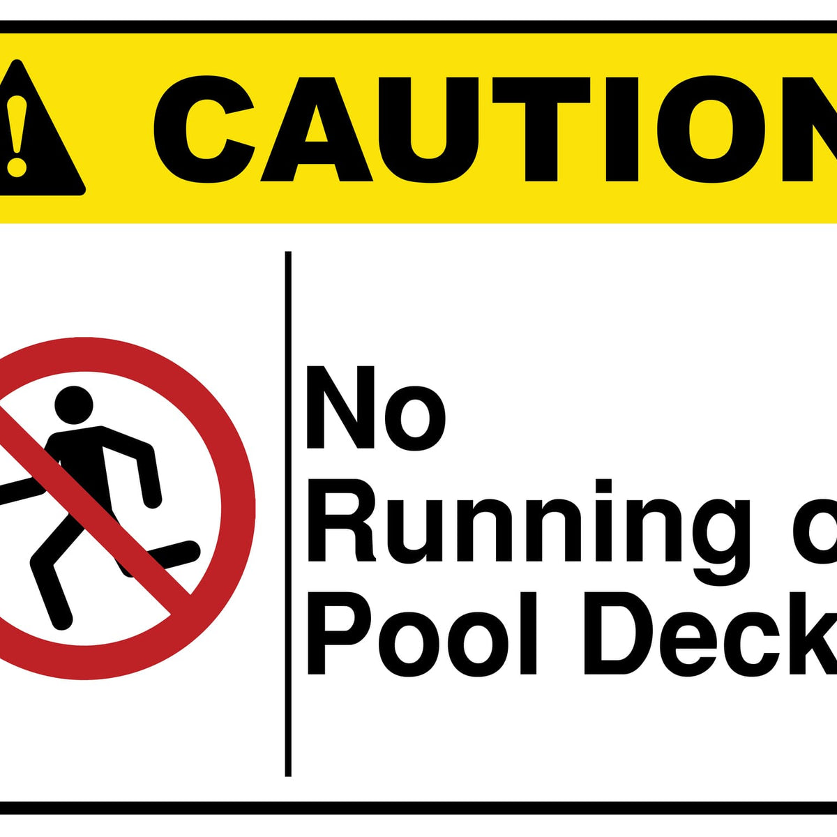 No Running On Pool Deck - Sign-Age