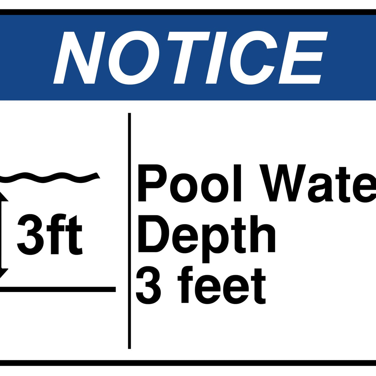 Pool Depth 3Ft - Sign-Age