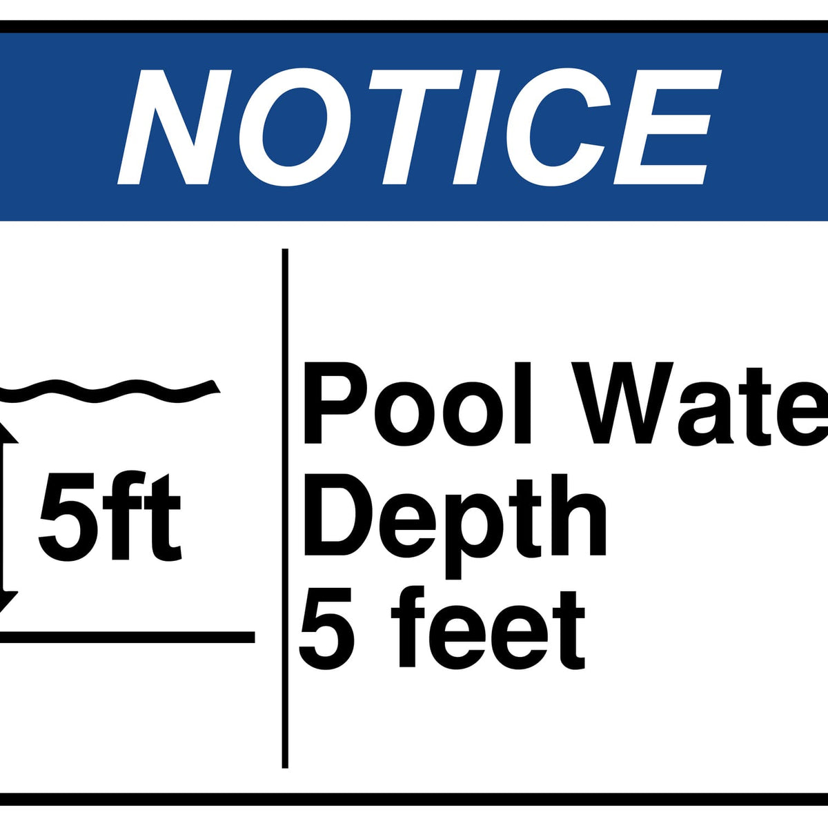 Pool Depth 5Ft - Sign-Age